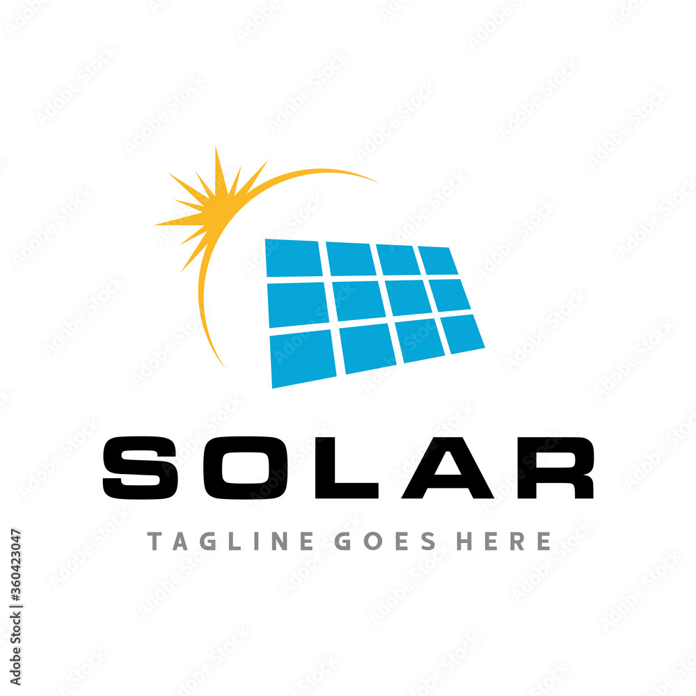 Solar Energy Logo, Solar panels Logo Vector Stock Vector | Adobe Stock