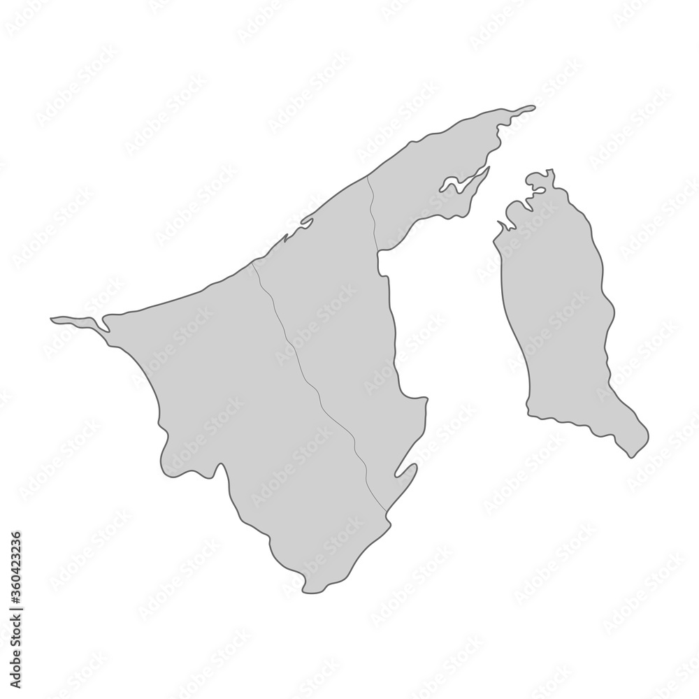 Map of Brunei divided to regions. Outline map. Vector illustration ...