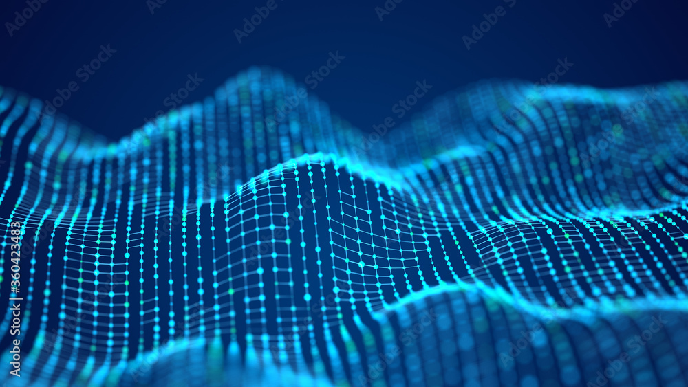 Abstract digital background. Music blue wave background. Big data ...