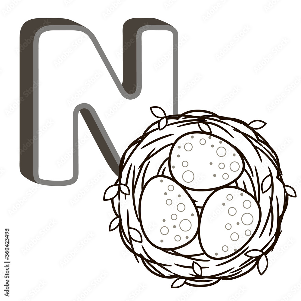 Vector coloring book alphabet with capital letters of the English and ...