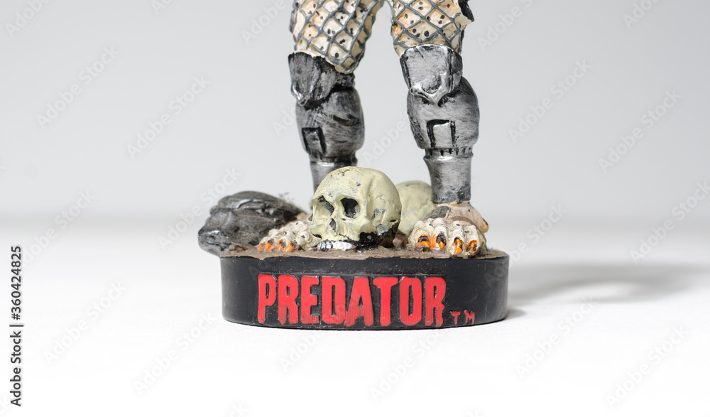 London, England, 25/05/2020 A predator figure, movie merchandise ...