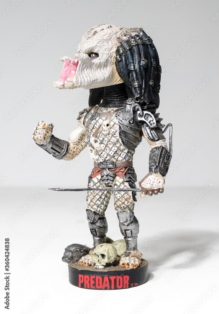 London, England, 25/05/2020 A predator figure, movie merchandise ...
