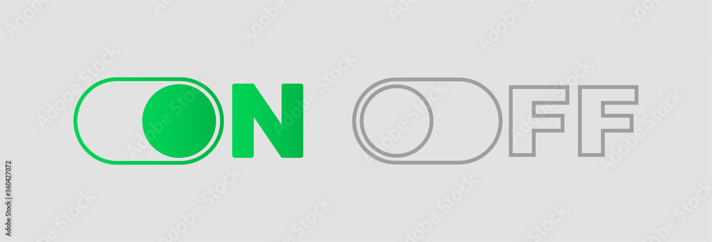 On and Off toggle switch buttons. Minimal design switch buttons set ...