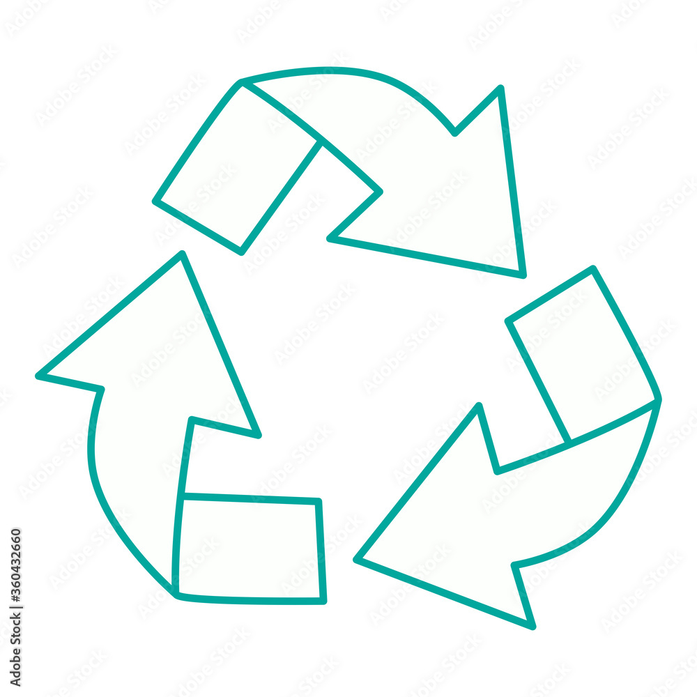 Green recycle icon vector isolated on white background. Trendy recycle ...