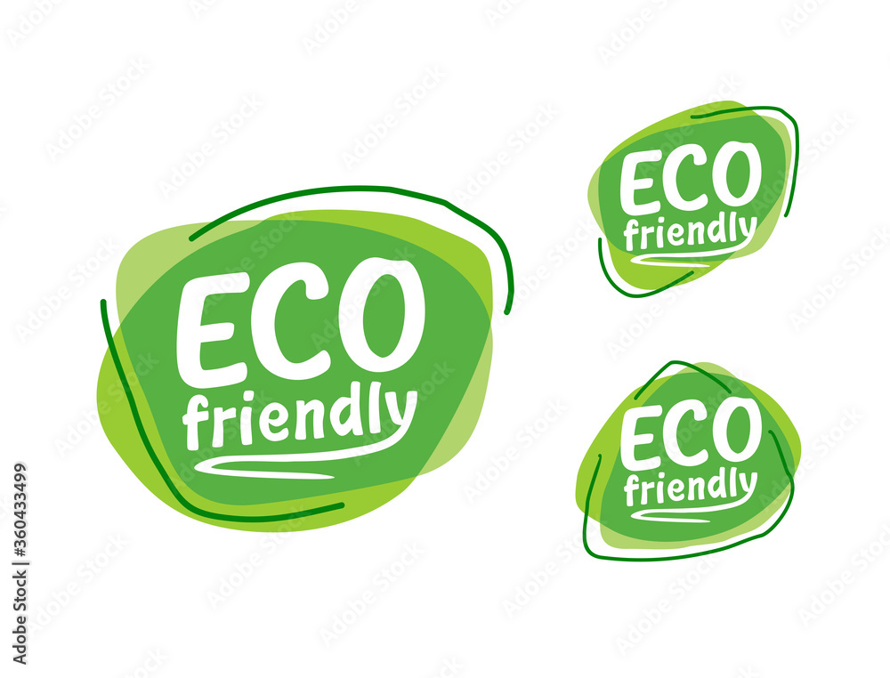Eco-friendly slogan - emblem for healthy or natural food products ...