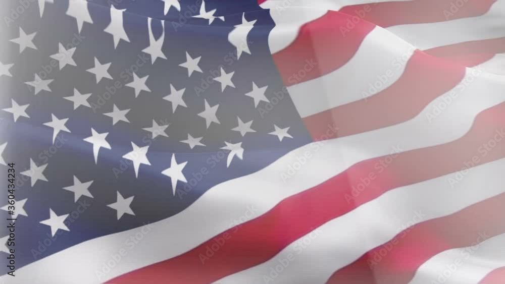 United States of America waving flag video gradient background. USA ...