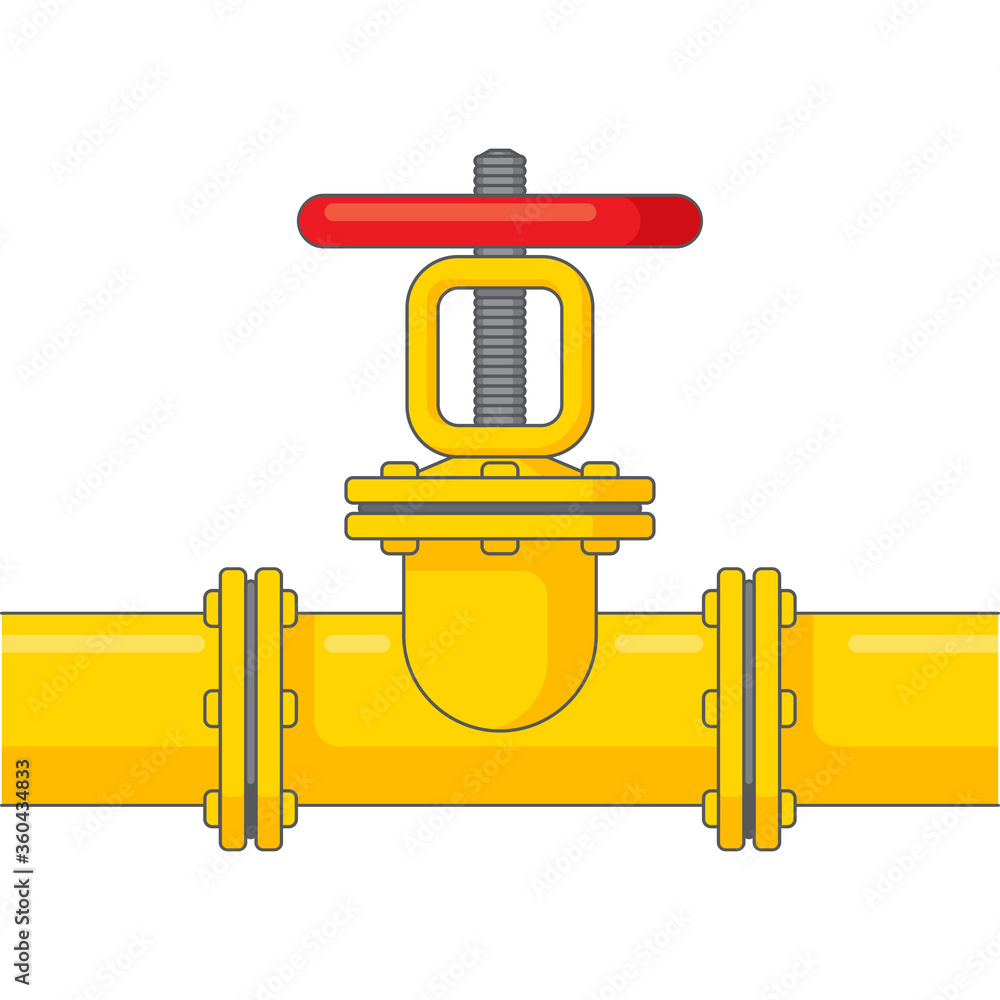 Gate valve of gas pipeline engineering communications - vector isolated ...