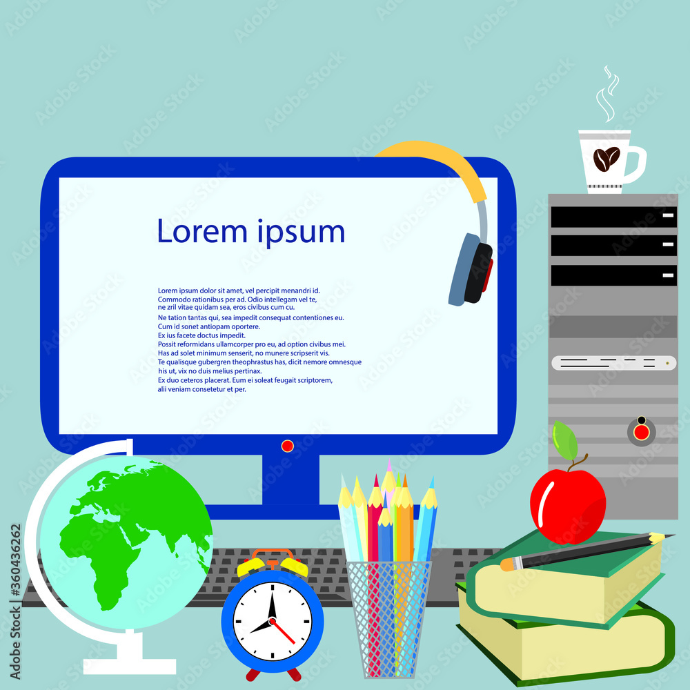 Distance education concept. Metaphorical concept of distance learning and online education ...