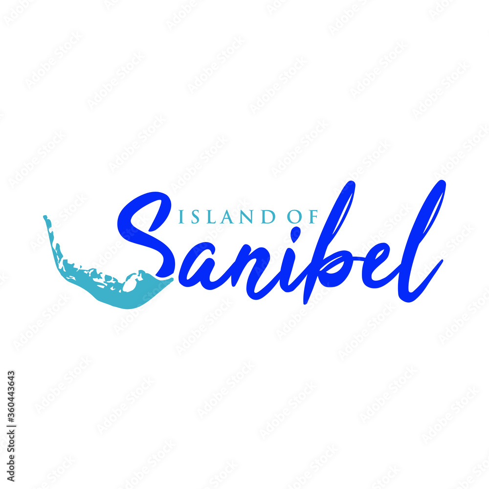 Vetor de Sanibel Island Map. Tourism Logo in Florida US America. Vector ...