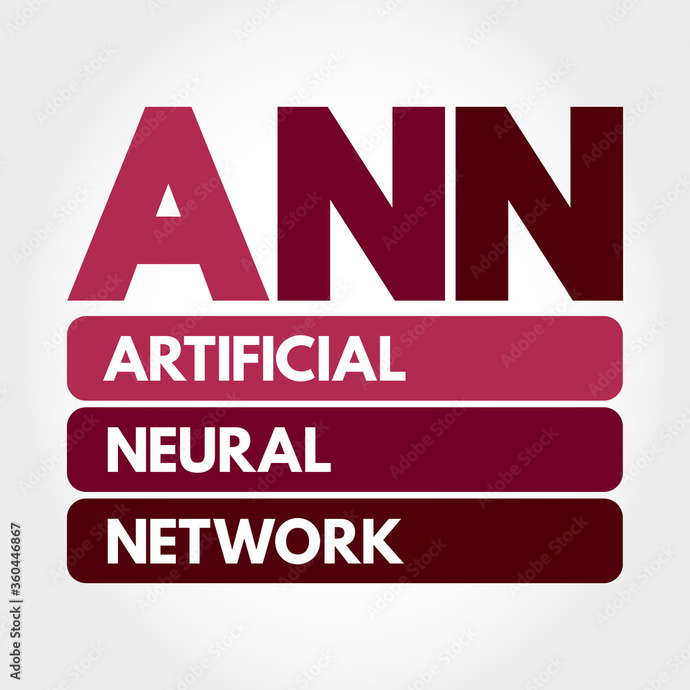 ANN - Artificial Neural Network acronym, technology concept background ...