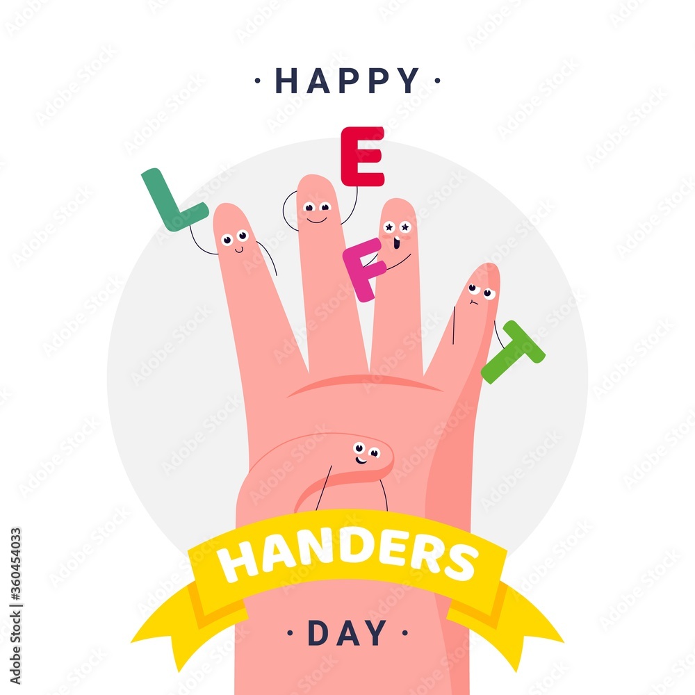 Happy International Left Handers Day - August, 13 - square banner ...