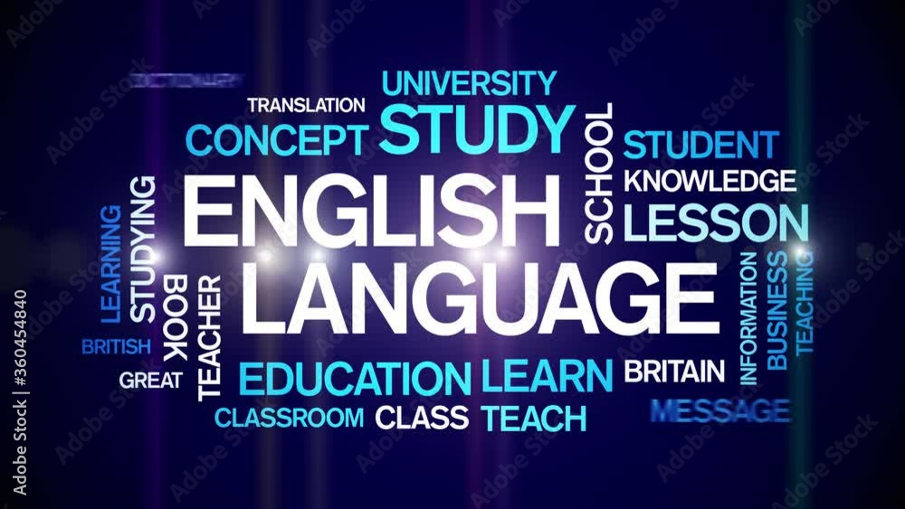 4k English Language Animated Tag Word Cloud;Text Design Animation ...
