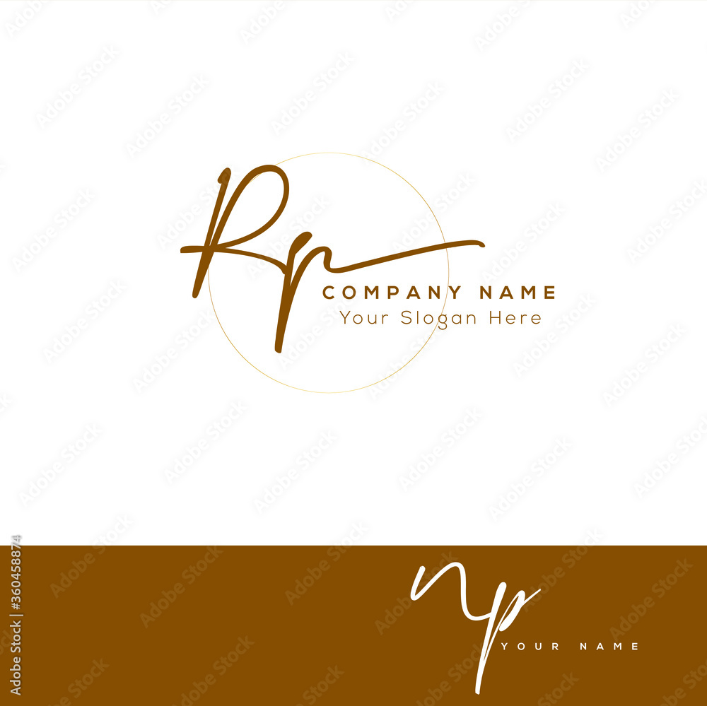 R P RP Initial letter handwriting and signature logo. Stock Vector ...