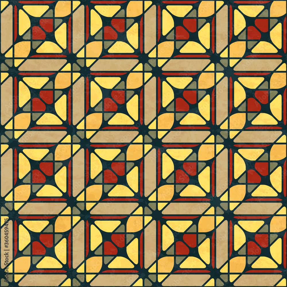 Abstract Seamless Pattern In Art Nouveau Color Palette Vector