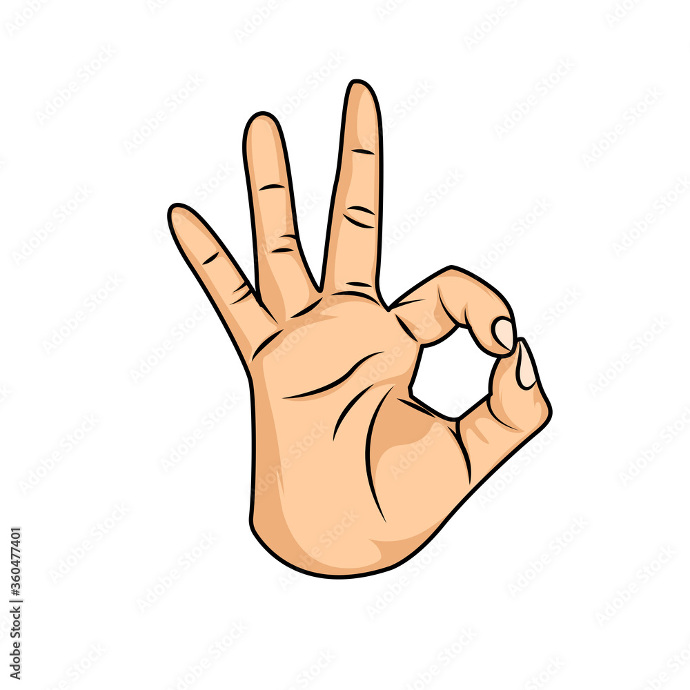 hand ok symbol vector illustration Stock Vector | Adobe Stock