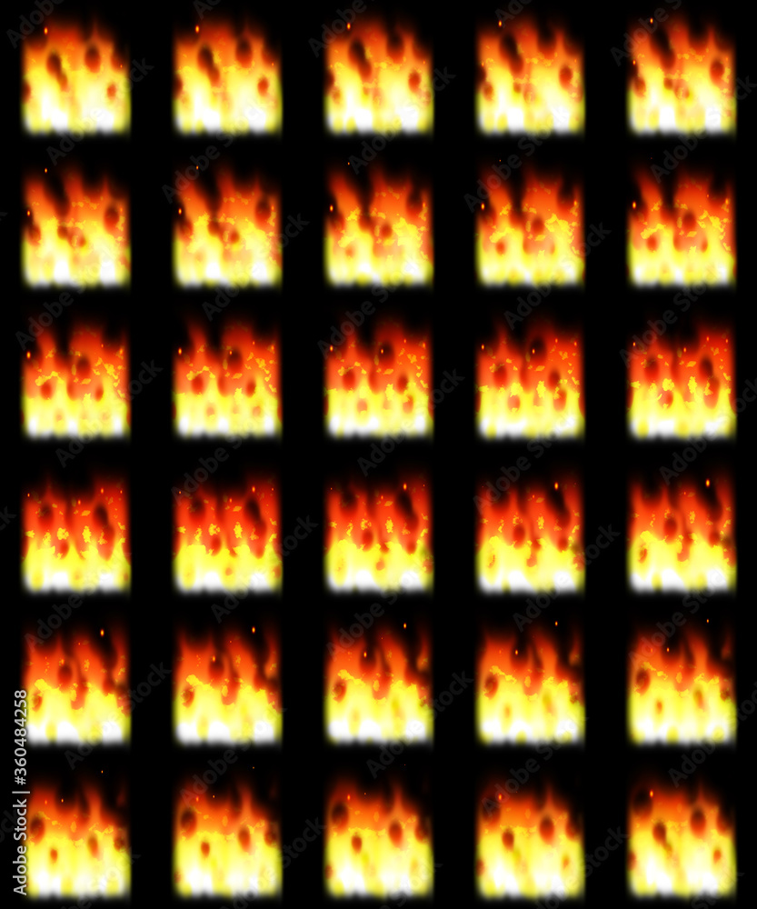 Wall of fire animation. 2d bonefire animated loop sequence Stock ...