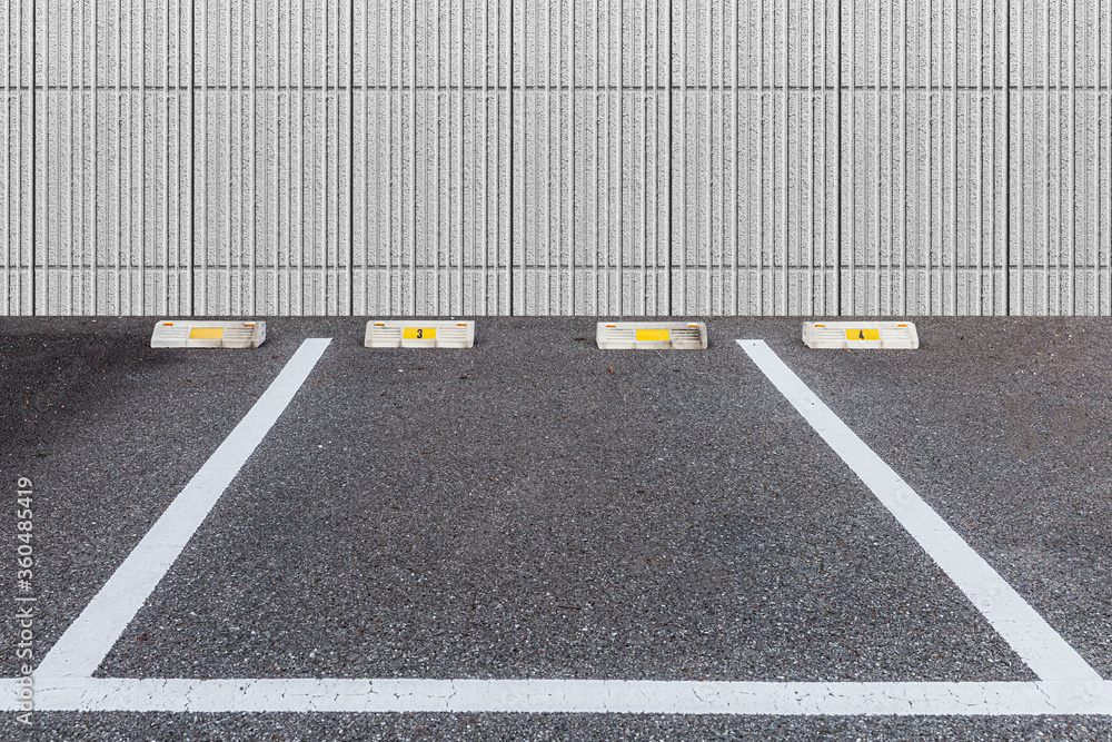 Empty car parking near shopping mall. Modern parking lot. Carpark ...