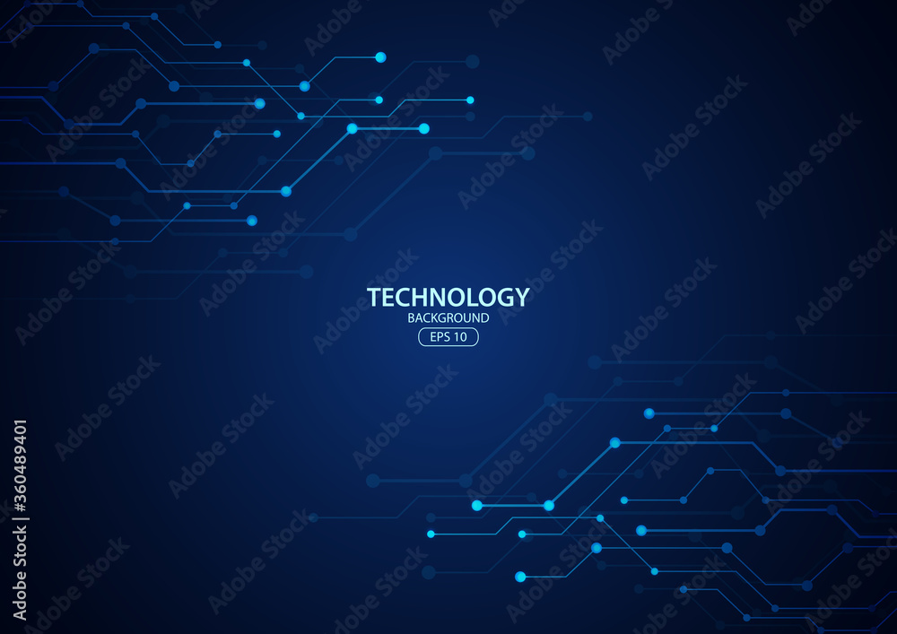 Abstract digital technology background concept with technology line ...