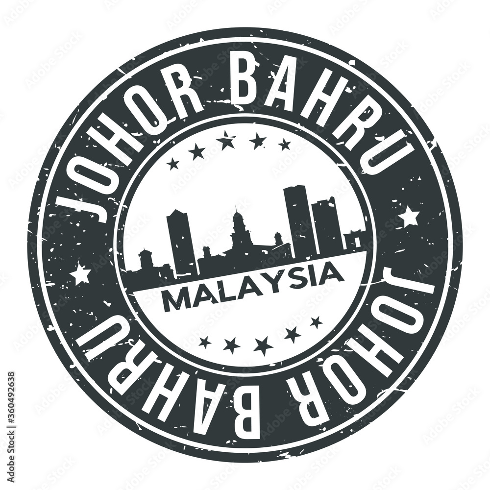 Johor Bahru Malaysia Asia Stamp Logo Icon Symbol Design Skyline City ...