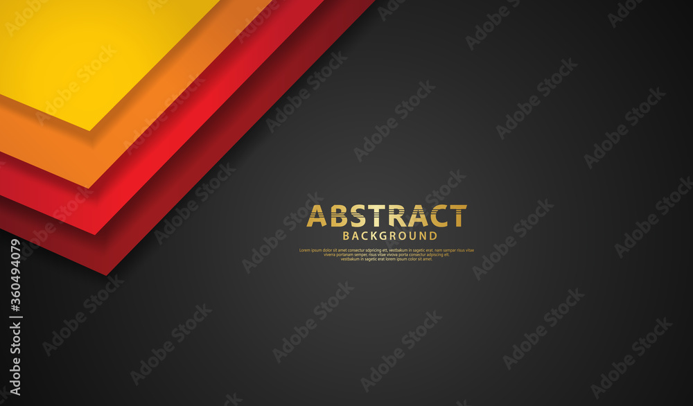 Overlap layers background with dark red gradations yellow and black background vector overlap ...