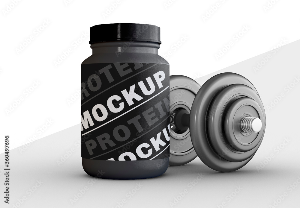 Protein Powder Container Mockup Template Stock | Adobe Stock
