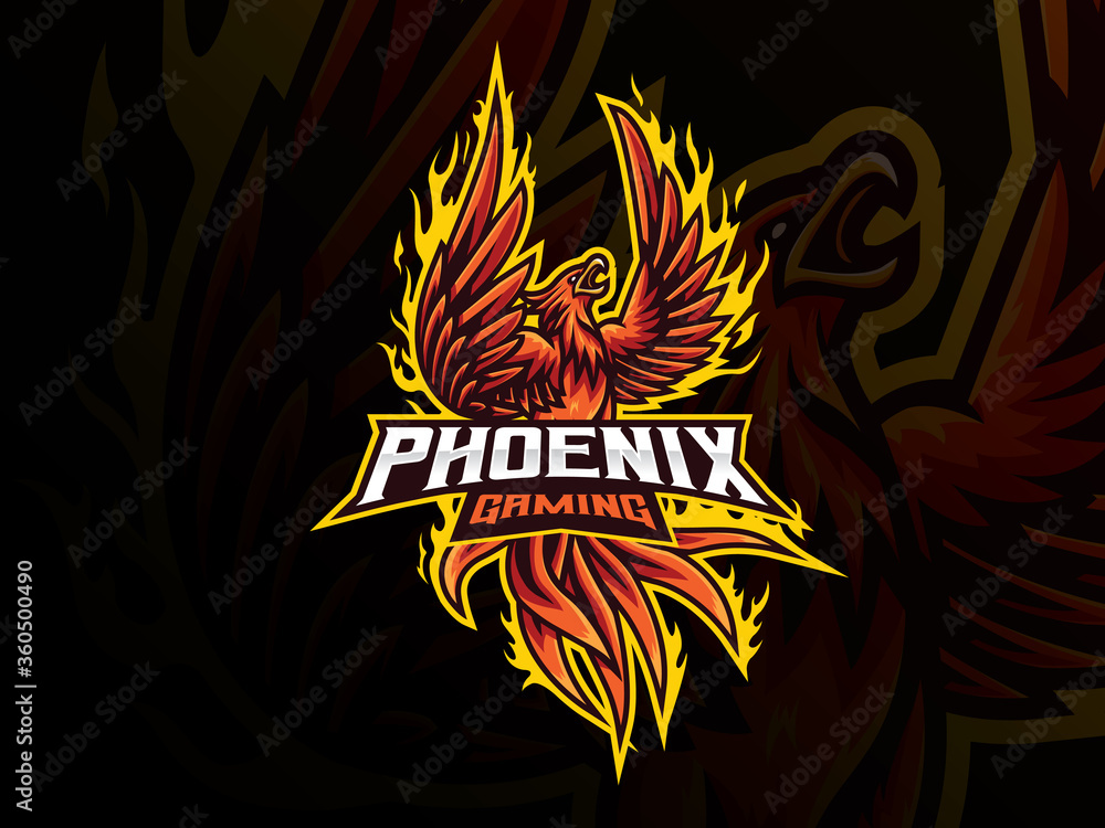 Phoenix mascot sport logo design เวกเตอร์สต็อก | Adobe Stock