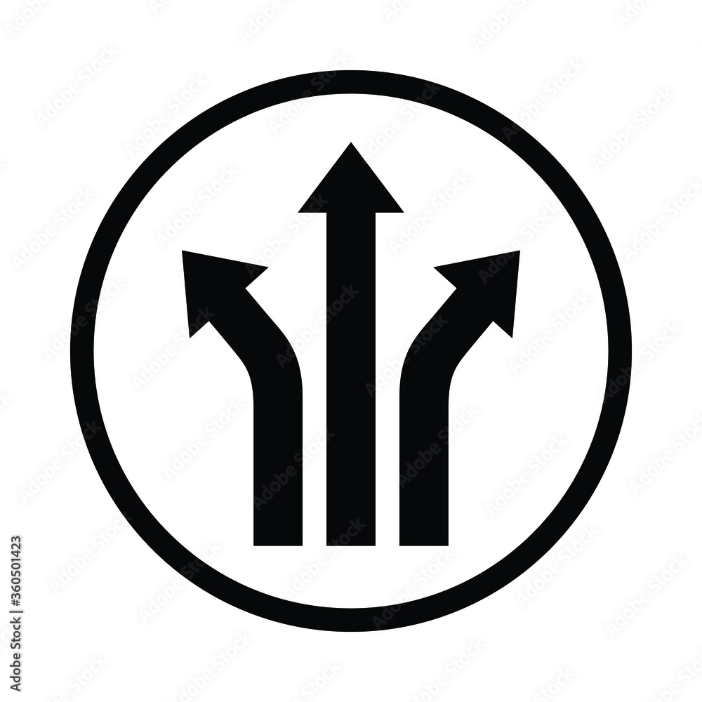 curve to left sign, go straight signal, curve to right symbol, traffic ...