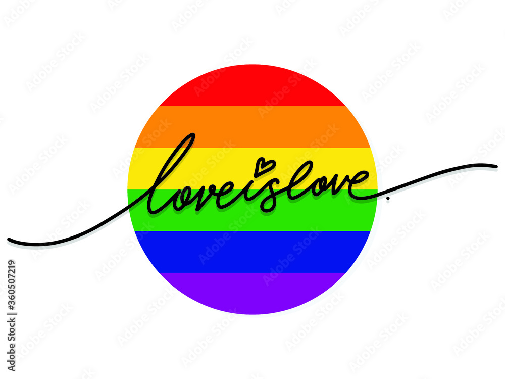 Hand draw love is love LGBT pride Hand written lettering isolated on ...