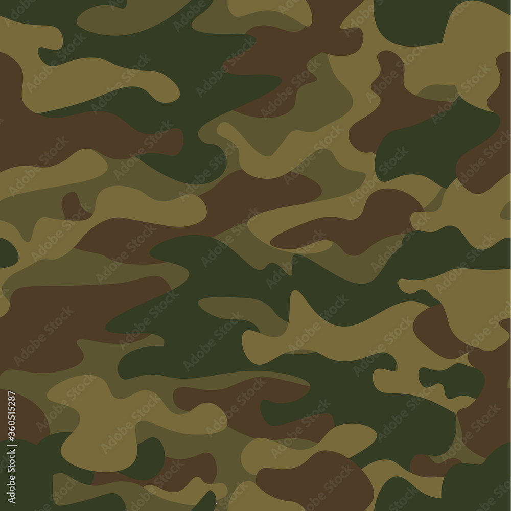Seamless camouflage pattern. Khaki texture, vector illustration. Camo ...