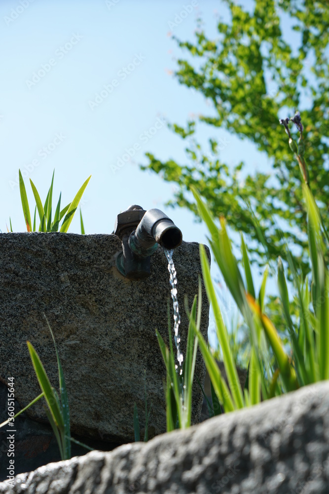 Plastic drain pipe through which apparently clean water flows Stock ...