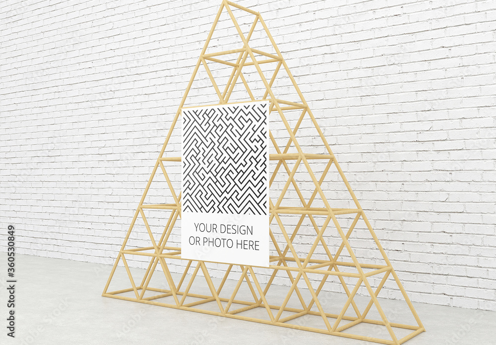 Contemporary Wooden Stand Vertical Poster Mockup Stock Template | Adobe ...