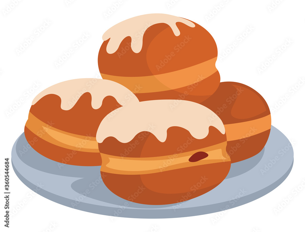 Bombolone, illustration, vector on white background Stock Vector ...
