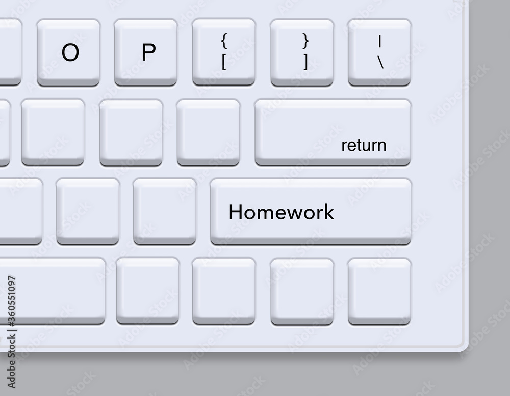 Remote learning is now common and here a student’s keyboard shows the ...