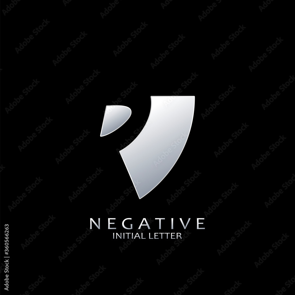 Monogram Negative Space Initial Letter R logo for technology business ...
