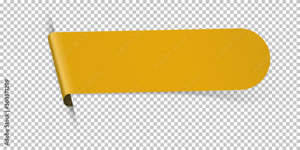 yellow arrow bookmark banner for any text on transparent background ...