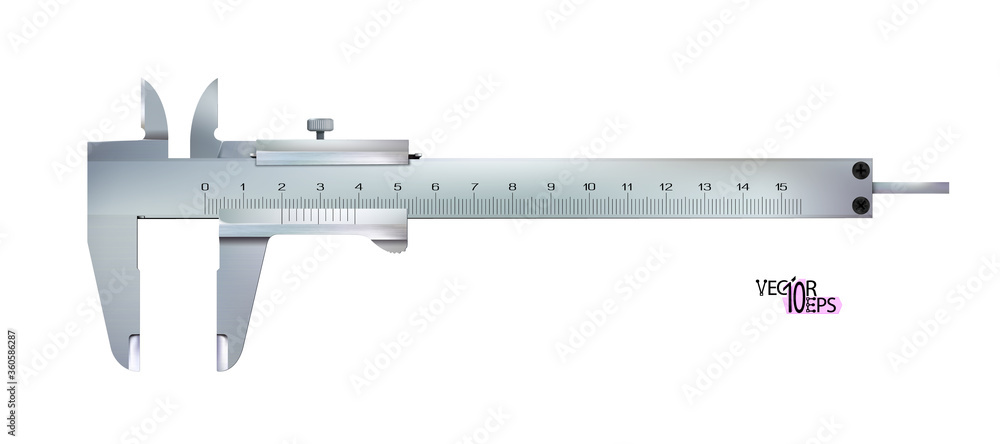 Top view Realistic calliper or caliper isolated on white background ...