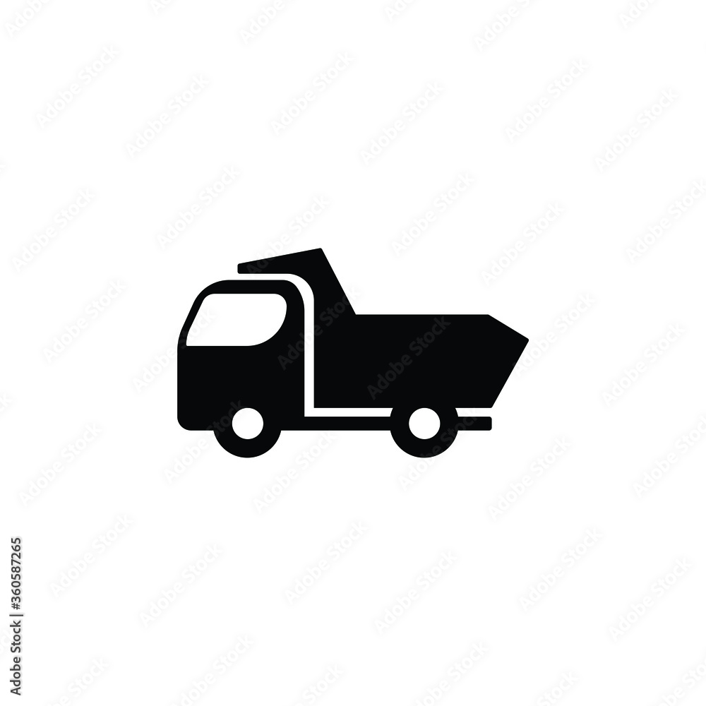 Mine truck icon vector in trendy flat style isolated on white ...