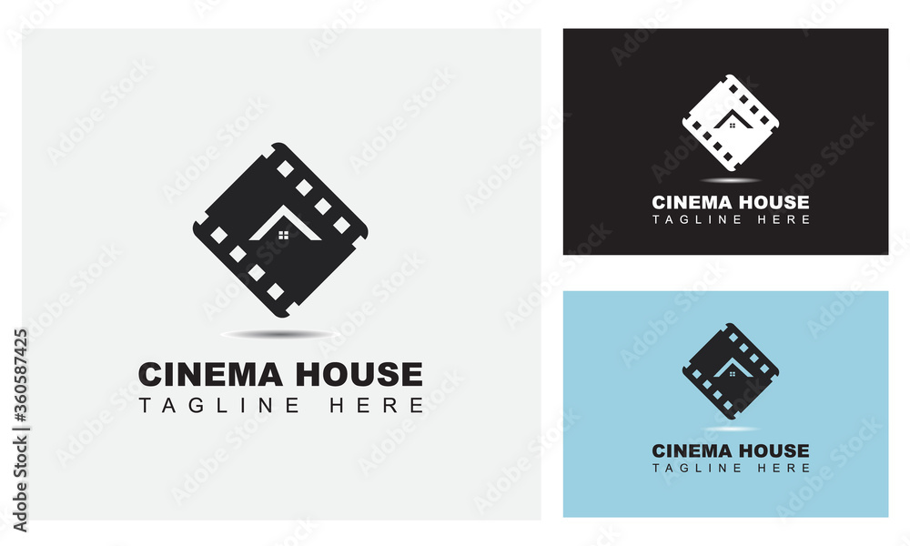 Cinema House logo design template-Film strip, simple conceptual logo ...