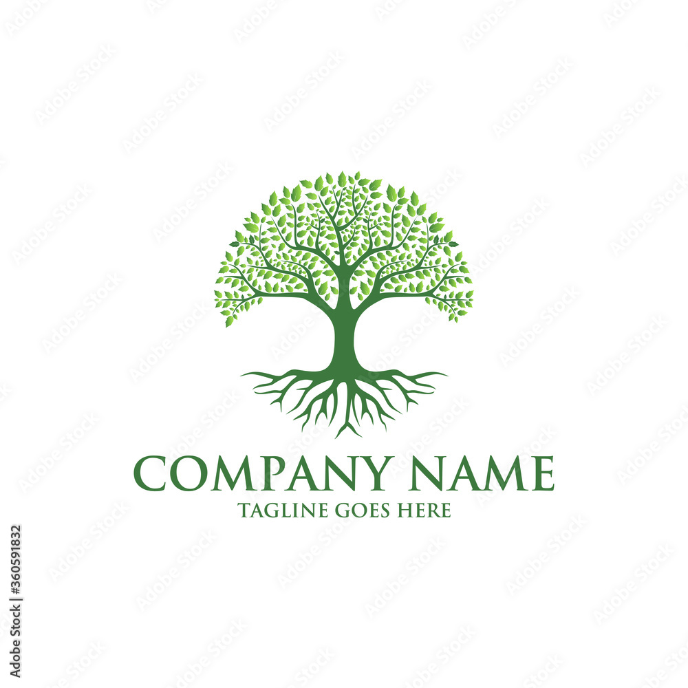 Tree of life logo design inspiration isolated on white background Stock ...