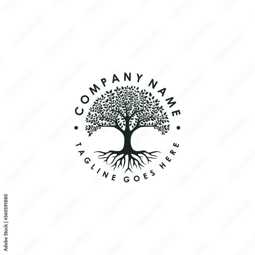 Tree of life logo design inspiration isolated on white background Stock ...