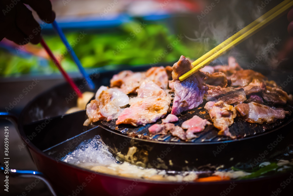 "Moo-Grata" is Thai barbecue or Korean barbecue in Thai style. It is ...