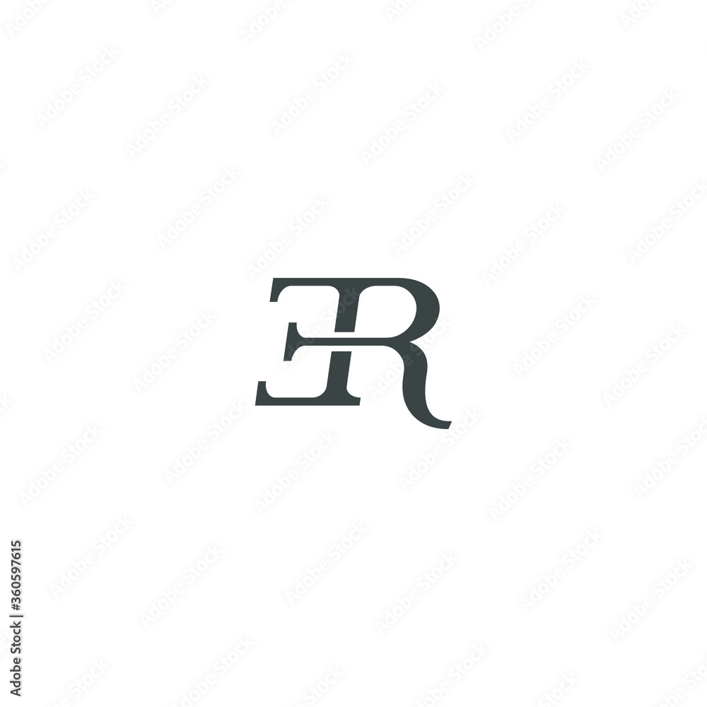 ER or RE letter designs with different colors and backgrounds Stock ...