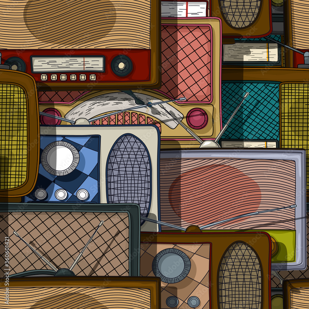 Radio pattern Stock Vector | Adobe Stock