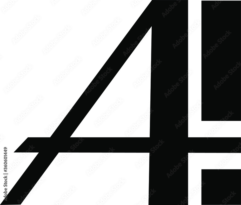 Logo with a black letter A. Isolated. Vector image. Stock Vector ...