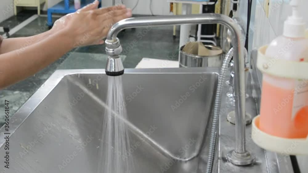 Hand Hygiene - Steps of Cleaning Hands with Hand washing Soap, Corona ...