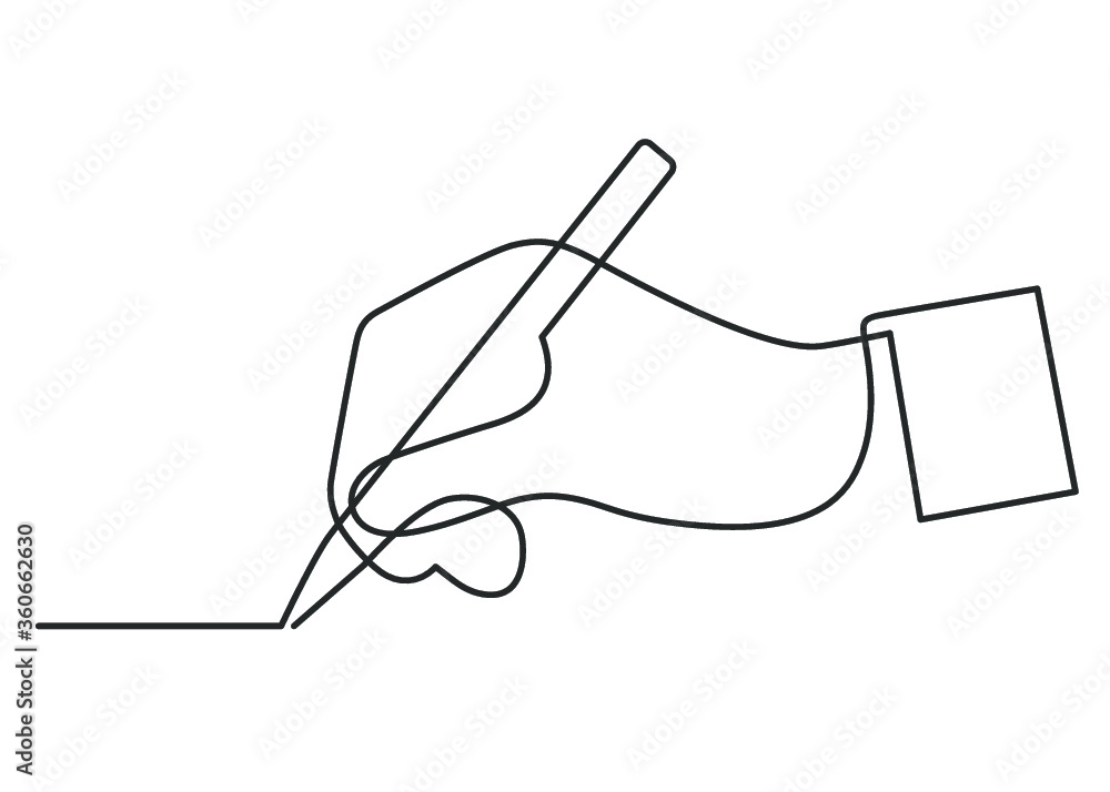 continuous line drawing of hand drawing a line Stock Vector | Adobe Stock