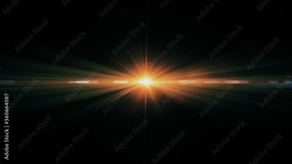 Anamorphic lens flare from a photo camera lens. Anamorphic background ...