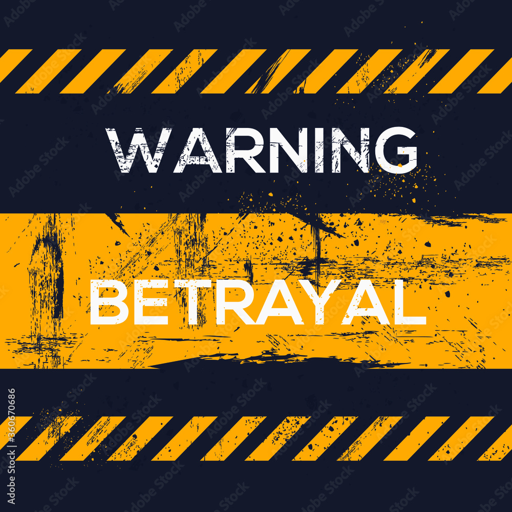 Warning sign (betrayal), vector illustration. Stock Vector | Adobe Stock