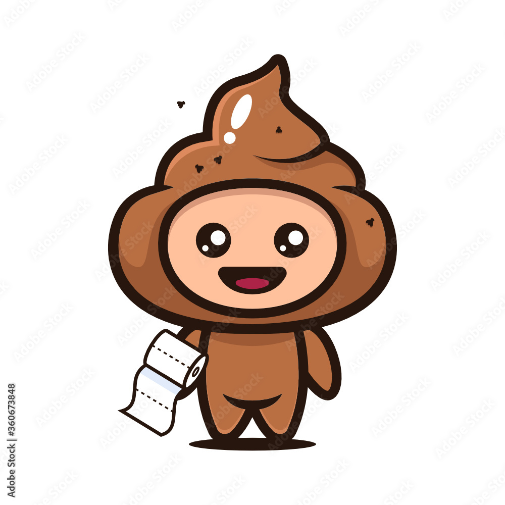Cute poop mascot character design Stock Vector | Adobe Stock