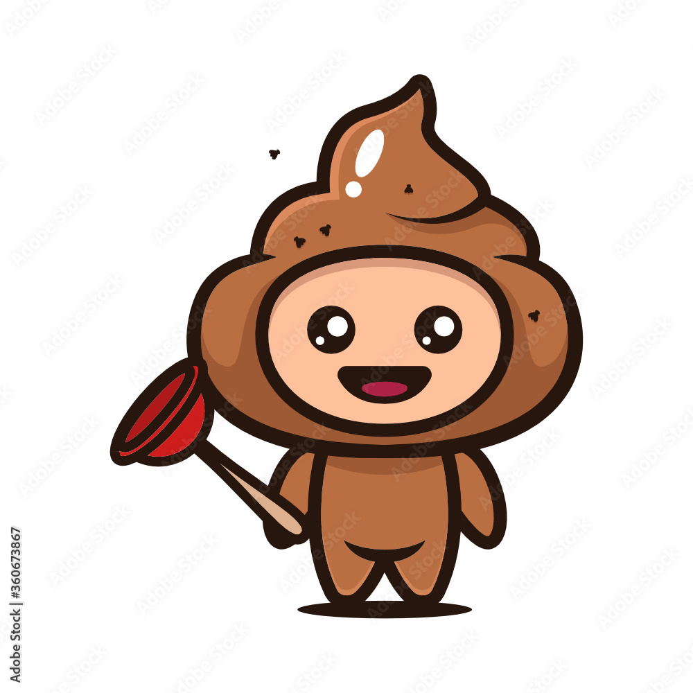 Cute poop mascot character design Stock Vector | Adobe Stock